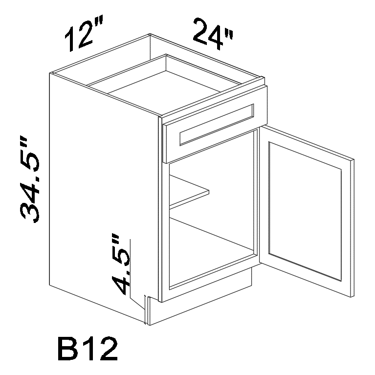 B12 12" base cabinet - Gray – United Cabinetry