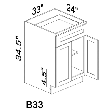 B33 33" base cabinet - White – United Cabinetry