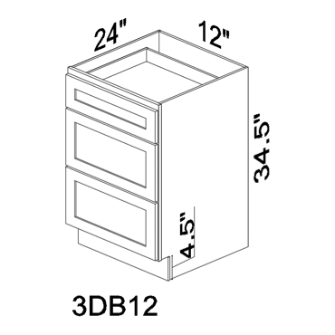 DB12 12" drawer base cabinet - Gray – United Cabinetry