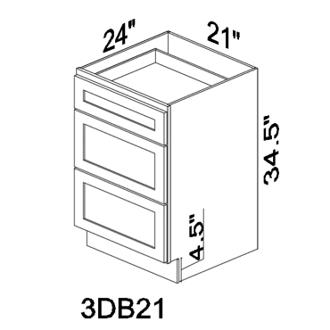 DB21 21" drawer base cabinet - Gray – United Cabinetry